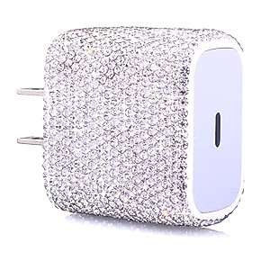 USB C Charger Fast Charger Block PD 20W Type C Wall Charger Bling Decors Compatible for iPhone 13/13 Mini/13 Pro/13 Pro Max/12 Pro Max/SE/11, Pixel, Galaxy S20 S10 S9