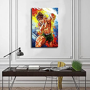 Baki The Grappler Hanma Anime Poster (23) Canvas Poster Bedroom Decor Sports Landscape Office Room Decor Gift Frame-style Frame-style12x18inch(30x45cm)