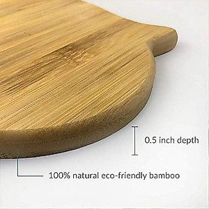 JB Home Collection 4572, Natural Bamboo Cat Serving Tray for Snacks Appetizer Fruit Vegetable | Food Platter | Picnic Kitchen Party | Eco-Friendly Plates