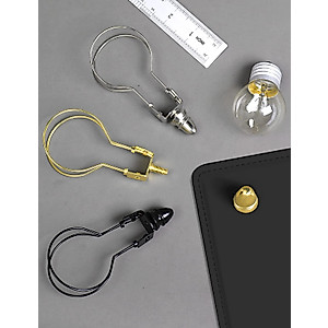 GIGIVOSHA Lamp Shade Harp Holder Adapter kit - Clip on Lampshade Light Bulb With Shade Attaching Finials Support Fitter Parts Converter(2 Pack, Polished Brass)