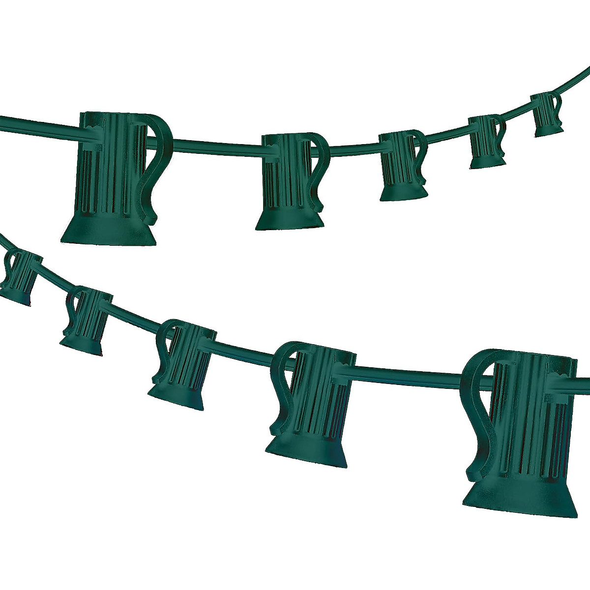 Encoidoz 100FT C9 Light String Christmas Stringer, E17 Light Sockets 12" Spacing, C9 Stringer Set Green Outdoor String Light Strand for Wedding Patio Event Lighting Decor, Green Wire