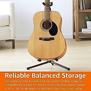 Amazon Basics Guitar Stand, Neck Support - For Home, Music Stores, Recording Studios, Display & Storage, Black