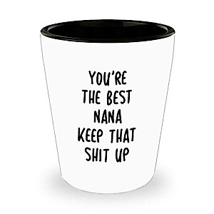 Funny Best Grandma Shot Glass You're The Best Nana Keep That Shit Up Fun Inspirationaland Sarcasm 1.4 Oz Birthday Stocking Stuffer