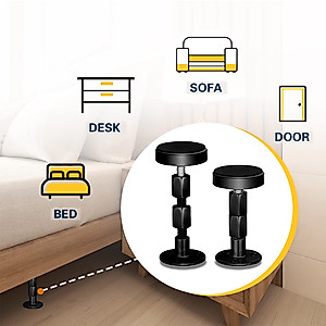 cosbur 4PCS Headboard Stoppers for Wall, Adjustable Bed Frame Anti-Shake Tool, Bed Wall Bumpers with Free Furniture Pads and Screws, Headboard Wall Protectors, Protect The Wall(1.18"-3.54")