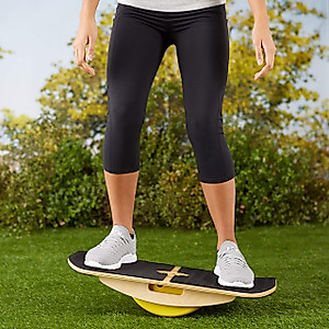Blue Planet Balance Surfer | Bamboo Balance Board for Office, Standing Desks, Surfing, SUP, Yoga, Exercise! Includes 3 Balance Modules (EVA Foam)