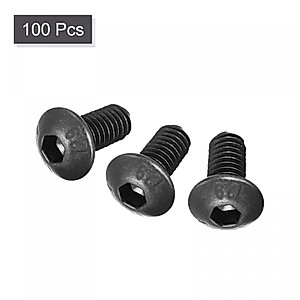 uxcell M4x8mm Hex Socket Button Head Cap Bolts Screws Alloy Steel 100pcs