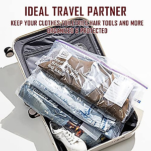 24/7 Bags- Double Zipper Bags, 5 Gallons, 12 Count, Stand and Fill, Carry Handle, BPA-Free, Air Tight Seal