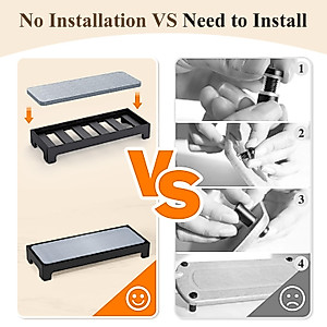 Sink Caddy, EnjoyNest Instant Dry Sink Organizer Sponge Soap Holder for Kitchen Sink Bathroom Countertop Fast Drying Rack Counter Tray Water Absorbing Stone Pedestal Stand Riser for Bottle Brush-Black