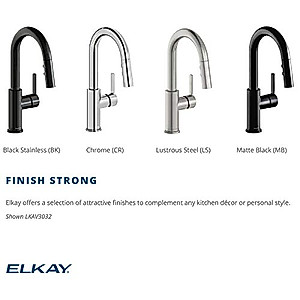 Elkay Avado Single Hole Bar Faucet with Pull-down Spray and Lever Handle, Matte Black