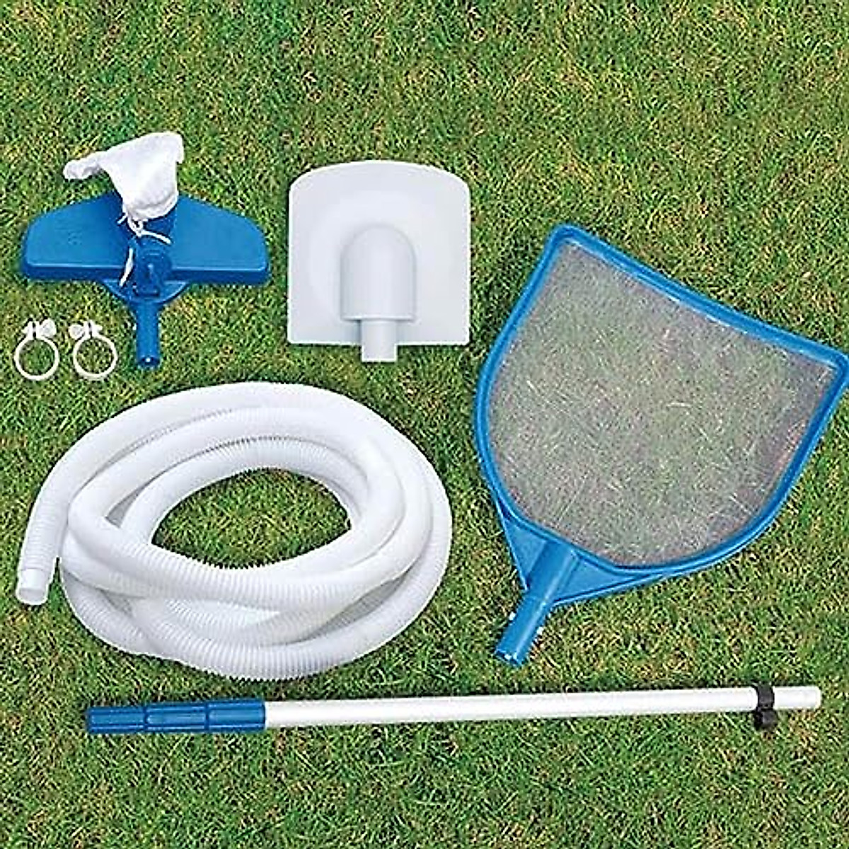 Funsicle 16' x 48" Oasis Designer Round Frame Outdoor Above Ground Swimming Pool Set with SkimmerPlus Filter Pump and Pool Cover, Dark Herringbone