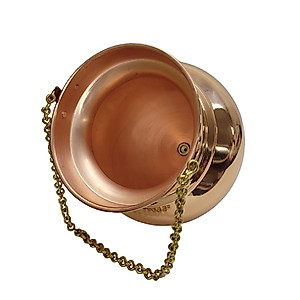 Pure Copper Shirodhara Pot Ayurvedic Equipment with Control Valve and Brass Chain for Panchkarma Abhyanga Sodhana Ayurveda Massage Basti Nasya (Extra Large Shirodhara)