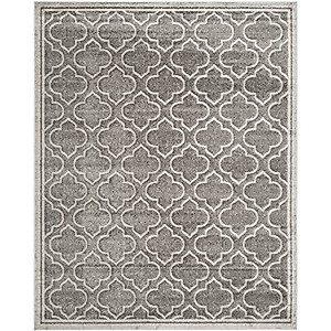 SAFAVIEH Amherst Collection Area Rug - 10' x 14', Grey & Light Grey, Moroccan Geometric Design, Non-Shedding & Easy Care, Ideal for High Traffic Areas in Living Room, Bedroom (AMT412C)