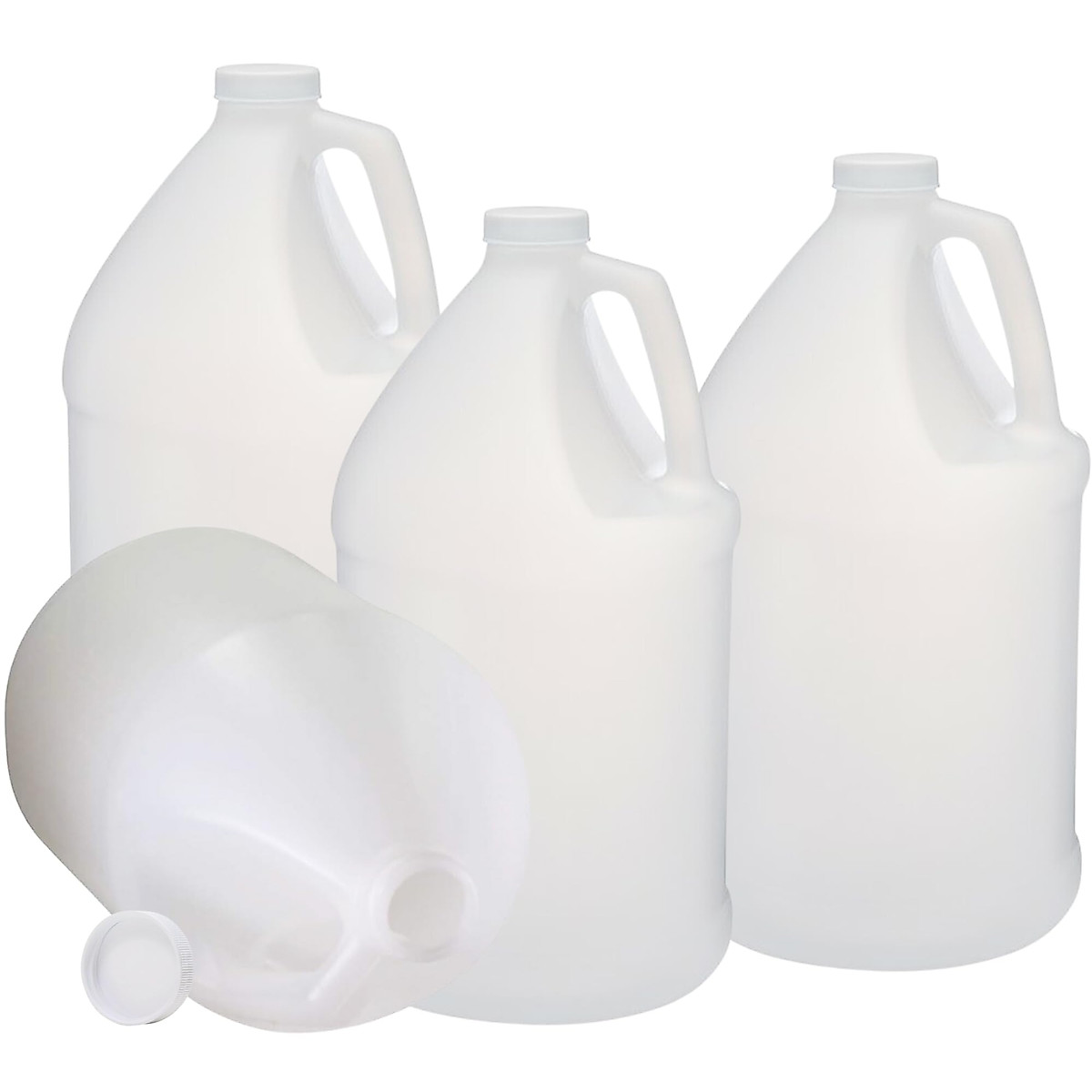 Rani Containers | 1 Gallon HDPE Plastic Jug with Reshipper Box & Child-Resistant Caps | Home & Commercial Use, Containers for Water, Sauces, Food, Soaps, Detergents, Liquids | Made in USA - Pack of 4