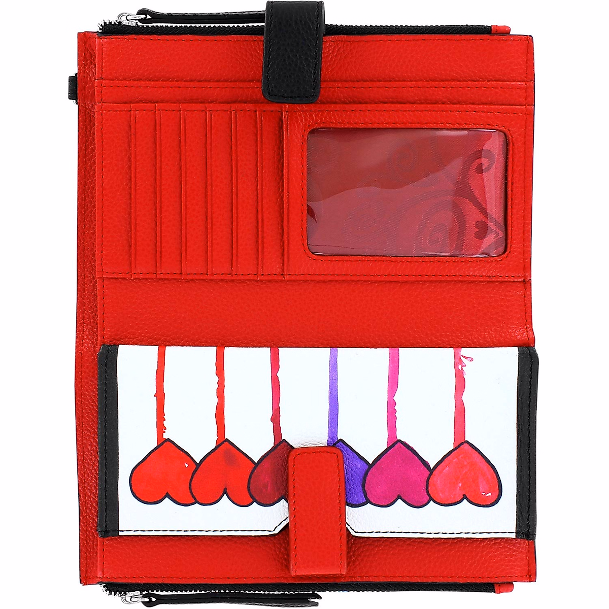 Brighton Fashionista Hot Lips Double Zip Wallet [7 1/2" X 4 1/2" X 3/4"]