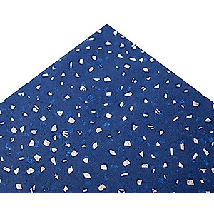 Made in USA 50-Sheet Hot Stamp Glitter Gift Tissue Paper Pack, 20" X 30" (Silver on Blue)