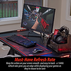 Deco Gear 25" Gaming Monitor, Fast IPS 1ms Panel with 144Hz Refresh Rate, 1920x1080 Full HD Resolution, Adaptive Sync, VESA Compatible - (Renewed)