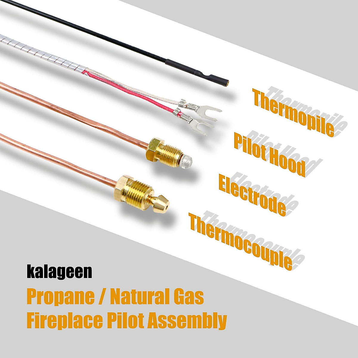 10002264 Propane & Natural Gas Fireplace Pilot Assembly, Include Pilot Tube, Thermocouple, Thermopile, and Ignitor Wire. Used for Fireplaces and Stoves.