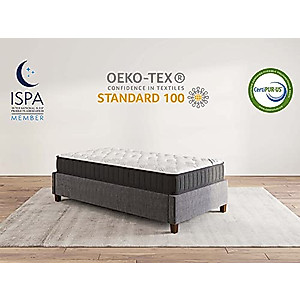 Ottomanson 8" Twin Mattress in a Box Made in USA, Firm Mattress, Hybrid Mattress Cool Improved Airflow with Edge to Edge Pocket Coil, Bed in A Box, Ottopedic