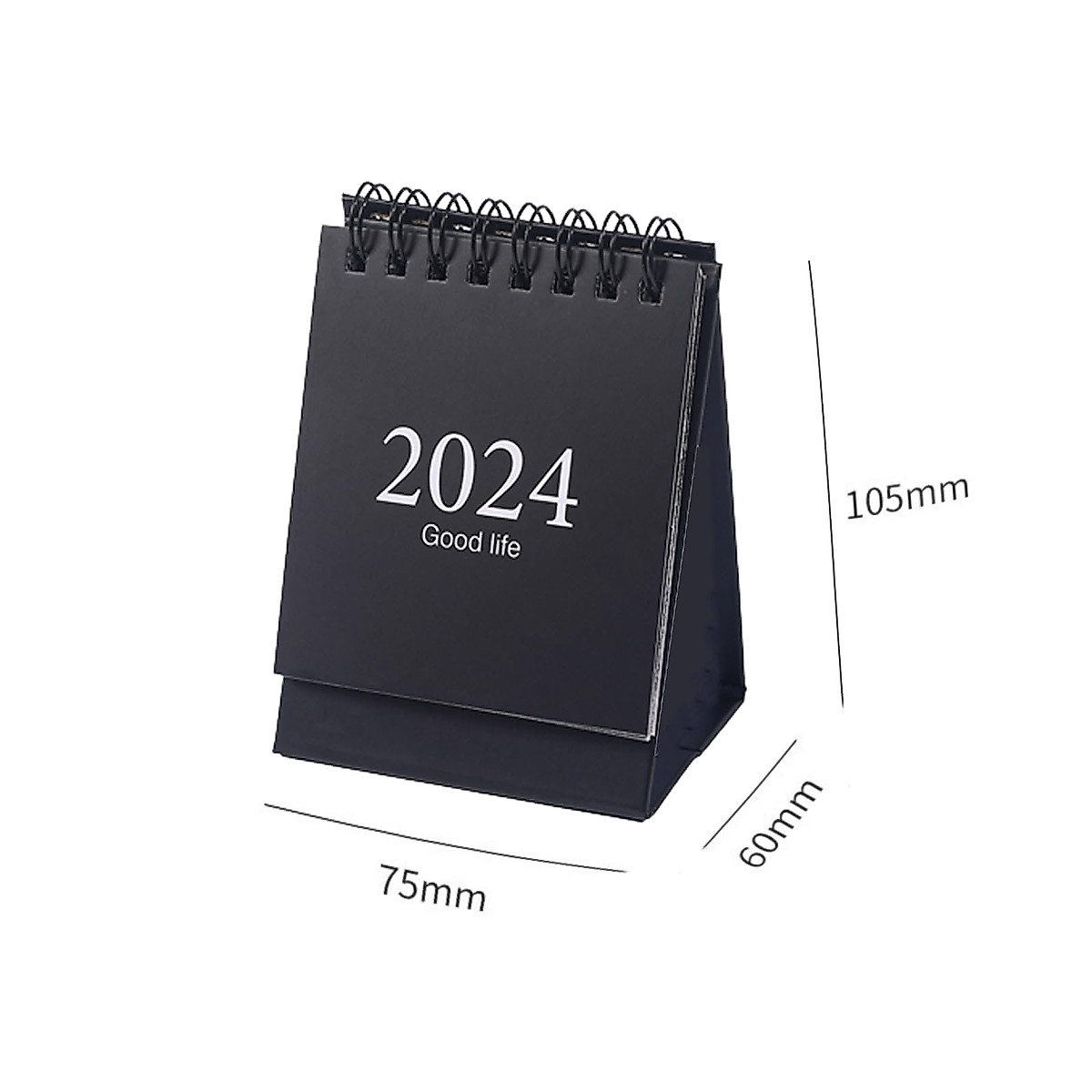 BinaryABC Small Desk Calendar 2023-2024,Mini Monthly Desk Calendar Planner,Mini Desktop Standing Flip Perpetual Calendar,New Year Party Supplies Gift (Black)