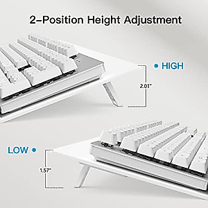 HUANUO Keyboard Stand for Desk, Ergonomic Typing Keyboard Riser with 2 Height Adjustable, Premium Acrylic Computer Keyboard Holder Keyboard Tray with Desktop Whiteboard Function & Non-Slip Pads, White