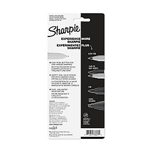 Sharpie Retractable Permanent Markers, Ultra Fine Point, Black, 3 Count