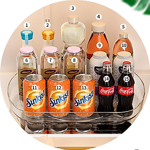 Kacimil Square Lazy Susan Organizer for Refrigerator, Slide and 360° Rotate Fridge Container and Storage Box, for Fridge, Kitchen, Pantry, Cabinet(15.75 ''x 11.02 '', 1 Pack, Clear)