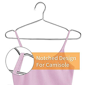 YIKALU Wire Hangers 50 Pack Coat Hangers Strong Heavy Duty Stainless Steel Metal Hangers 16.5 Inch Ultra Thin Space Saving Clothes Hangers