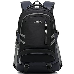 ProEtrade Backpack Bookbag for College Laptop Travel, Fit Laptop Up to 15.6 inch Multi Compartment with USB Charging Port Anti theft, Gift for Men Women (Black)