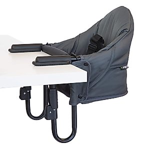 Guzzie+Guss Portable Clip on High Chair for Baby Seat - Folding and Easy Setup for Travel, Home, Restaurants, Picnics - Machine Washable Fabric - Charcoal