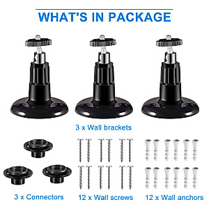 3rd & 4th Gen Blink Outdoor Camera Mounts, Aotnex All-New 360 Degree Adjustable Cover Surveillance Wall Mounts for Blink Outdoor Indoor Home Security Camera System (3 PCS, Black)