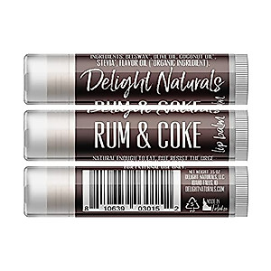 Delight Naturals Mini Bar Lip Balm Set - Honey Bourbon, Tequila & Lime, Gin & Tonic, Rum & Coke