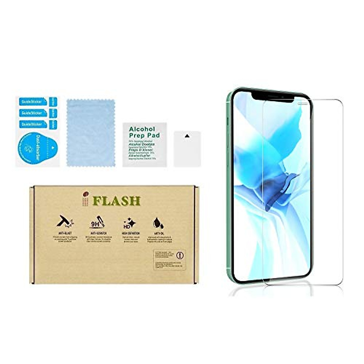 IFLASH iPhone 12 Mini Tempered Glass Screen Protector, Crystal Clear Tempered Glass Screen Protector for Apple iPhone 12 Mini 5.4" 2020 - Bubble Free/Transparent Crystal Clear Version