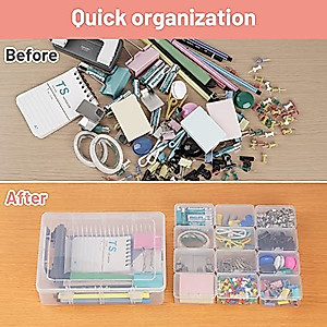 Gbivbe Small Plastic Storage Box, 13 Pieces Plastic Storage Cases Bead Organizers Boxes with Lid Mini Rectangles Boxes Craft Supply Case Bead Containers for Organizing