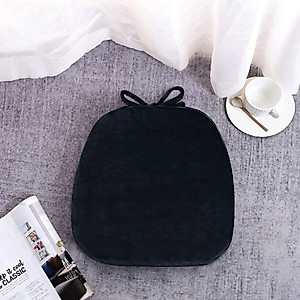 baibu 14x14 Inches Non Slip Metal Dining Chair Pads, Super Soft Bar Stool Cushions Kitchen Chair Pads with Ties - One Cushion only (Black, 14×14×3in)