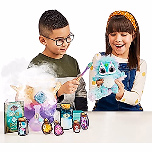 Magic Mixies Magical Misting Cauldron with Interactive 8 inch Blue Plush Toy and 50+ Sounds and Reactions, Multicolor