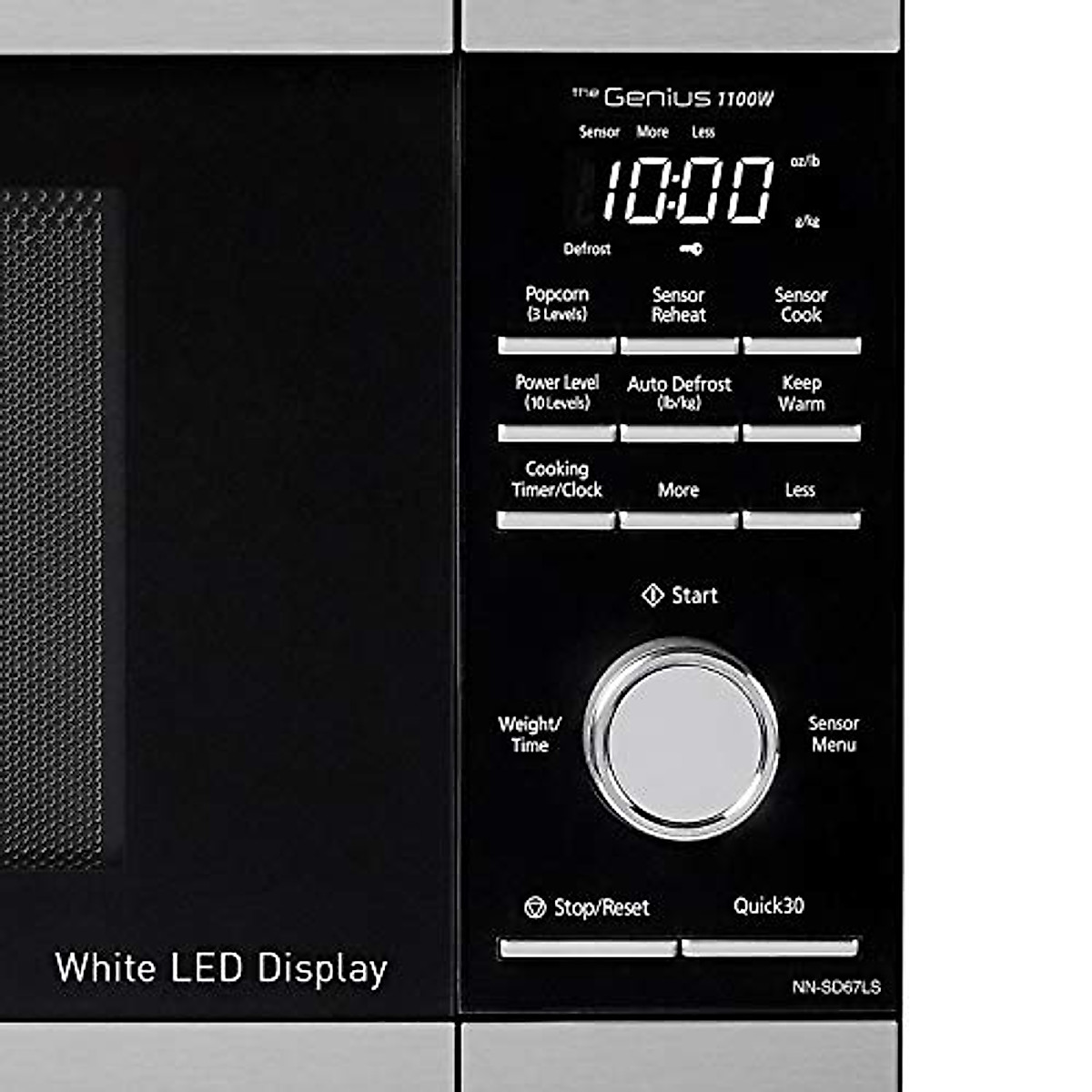 Panasonic NN-SD67LS 1100W with Genius Sensor Cook and Auto Defrost Countertop Microwave Oven, 1.3 cu ft, Stainless Steel