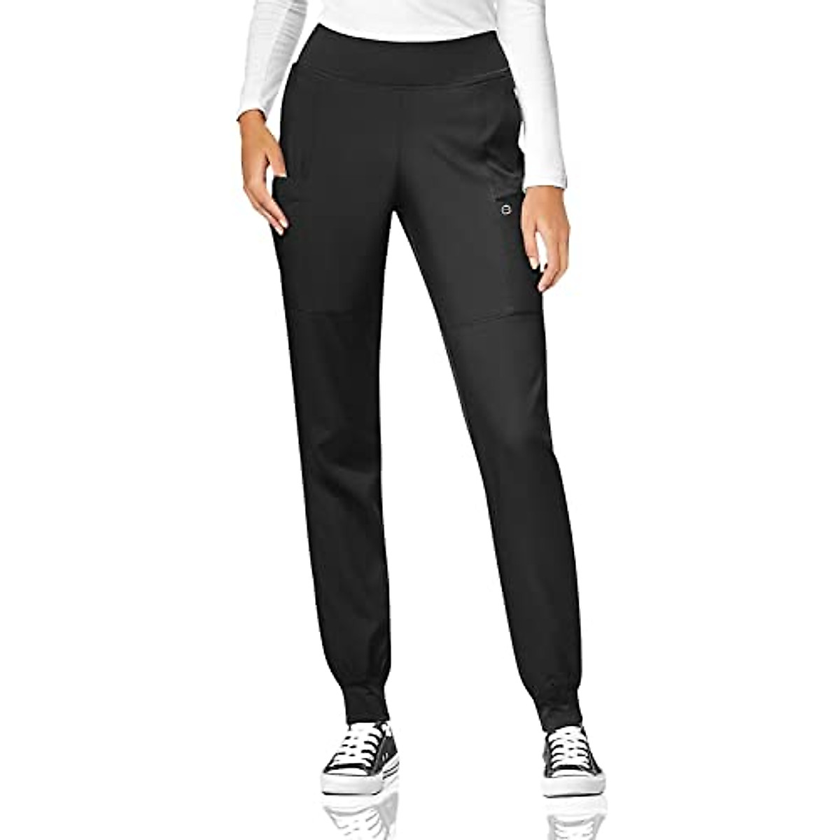 WonderWink W123 Women’s Comfort Waist Cargo Jogger Pant — Black, Large
