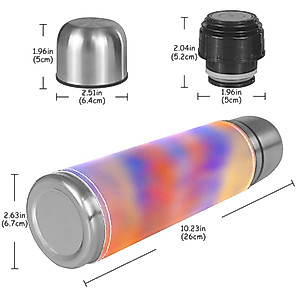 Stainless Steel Leather Vacuum Insulated Mug Color Texture Thermos Water Bottle for Hot and Cold Drinks Kids Adults 16 Oz