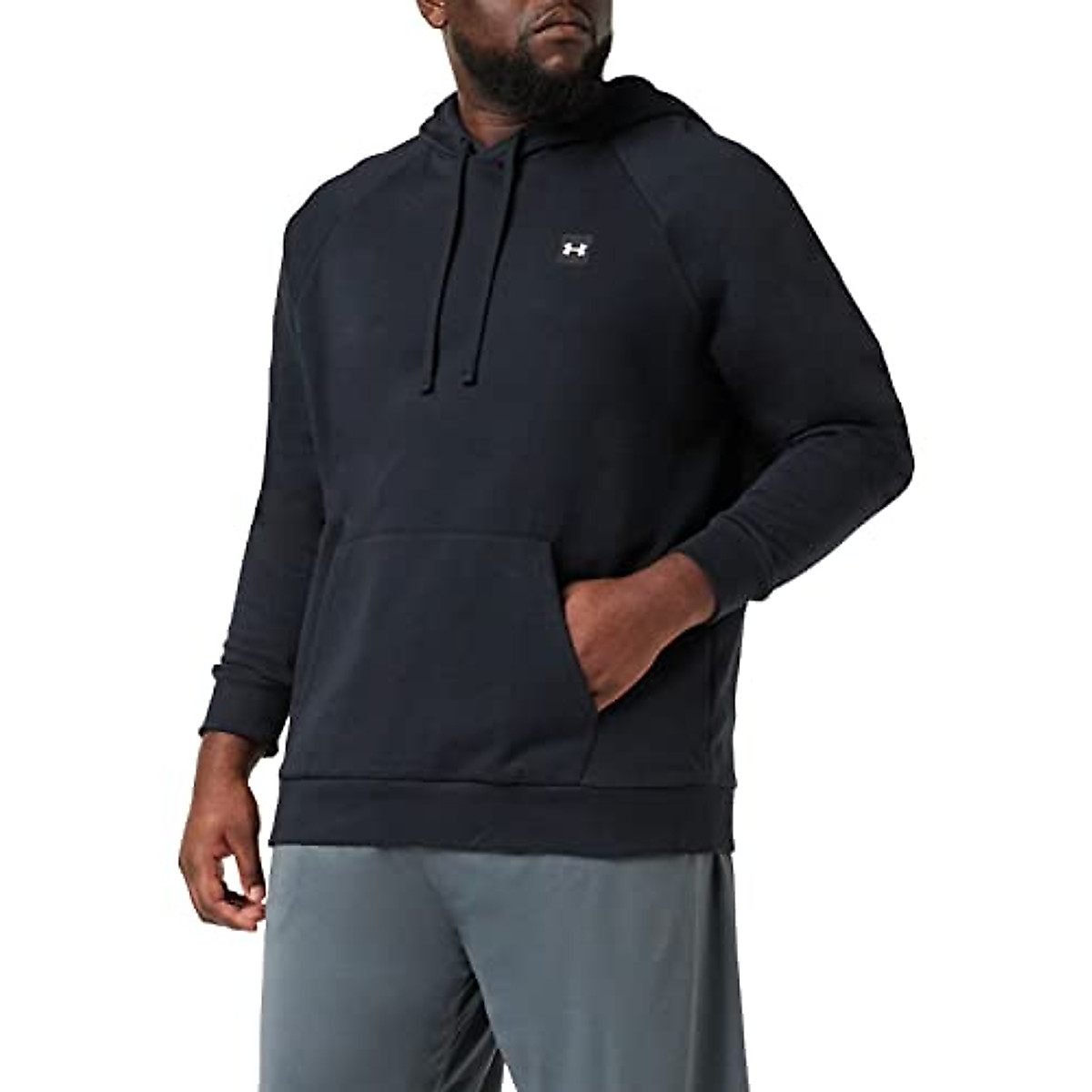 Under Armour Mens Rival Fleece Hoodie , Black (001)/Onyx White , Small