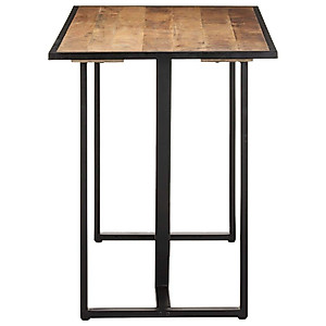 YPWRENH Rectangular Wooden End Table Dining Table 47.2" Rough Mango Wood for Dining Room, Kitchen or Living Room