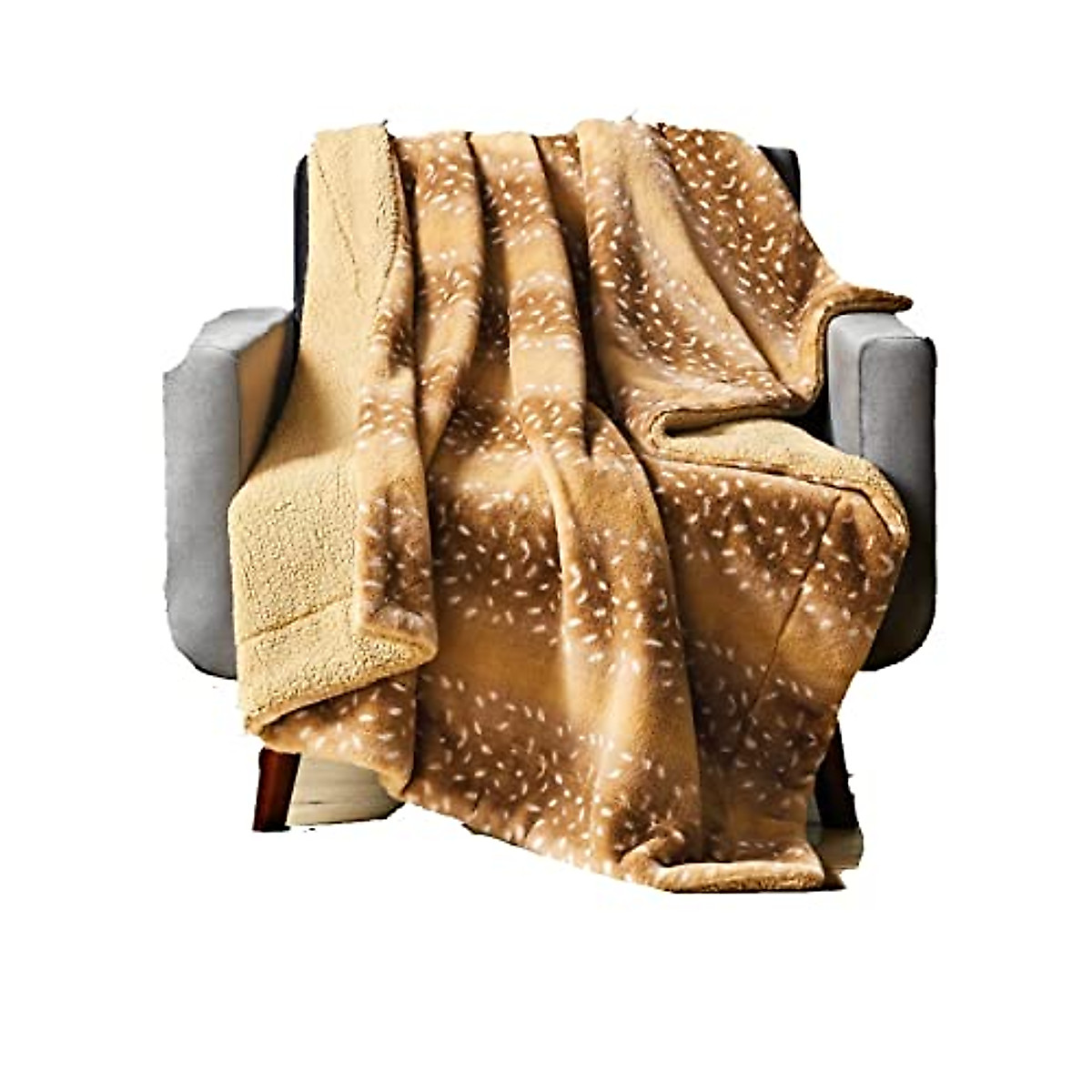 better home and garden Cozy Faux Fur Throw (Deer, 50in X 60in)