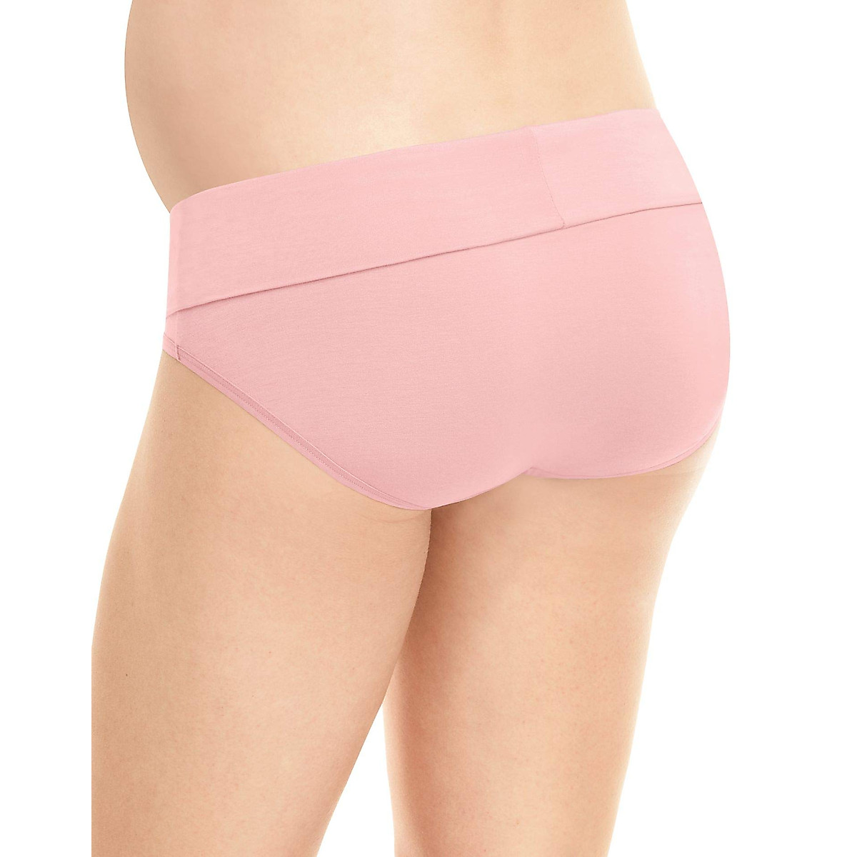 Playtex Women's Maternity Fold Down Modern Brief Panties 3-Pack, Crystal Grey Heather/Cafe Blue Lait/Black, Large