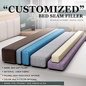 WUIOYNF Mattress Extender, Bed Space/Gap Filler for Full/Twin/Queen/Cal King/King Bed, Headboard Pillow Between Mattress or Wall, High-Density Sponge with Removable Cover(Light Grey-60 * 2 * 6in)