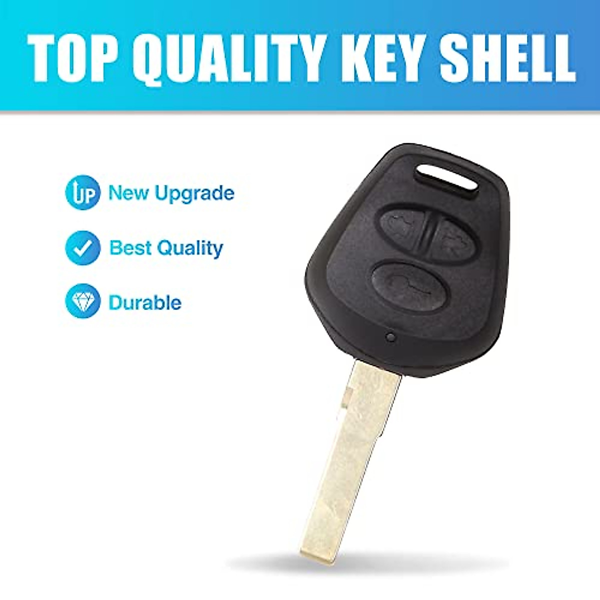 X AUTOHAUX 2pcs 3 Buttons Uncut Insert Key Fob keyless Entry Remote Control Key Case Shell Replacement for Porsche Cayenne 911 996 Boxster S 986