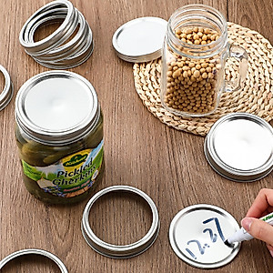 Nuogo 240 Pcs Wide Mouth Mason Jar Lids Canning Lids with Silicone Sealing Ring Split Type Airtight Jar Lids Mouth for Canning Food Fruits Jams Supplies