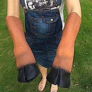 Amosfun Halloween Latex Rubber Horse Hooves Gloves Animal Glove Halloween Party Adult Costume Props (Light Brown) Party Favors