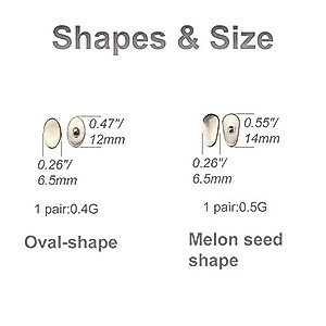 Soukoshi Eyeglass Nose Pads for Metal Frames Titanium Nose Piece for Glasses Nose Grips Push in 14mm Repair Kit with Screws and Nose Pads for Glasses Anti Slip(2 Pairs,Melon Seed Shape)