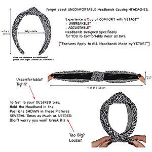 YETASI Tweed Off White Knotted Headband for Women with Hints of Pink and Gold Threading is Unique. White Headbands for Women with Knot