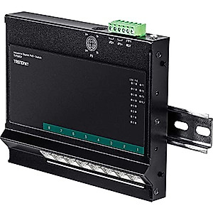 TRENDnet 8-Port Industrial Gigabit Poe+ Wall-Mounted Front Access Switch, TI-PG80F, 8X Gigabit Poe+ Ports, DIN-Rail Mount, 48 –57V DC Power Input, IP30, 200W Poe Budget, Lifetime Protection