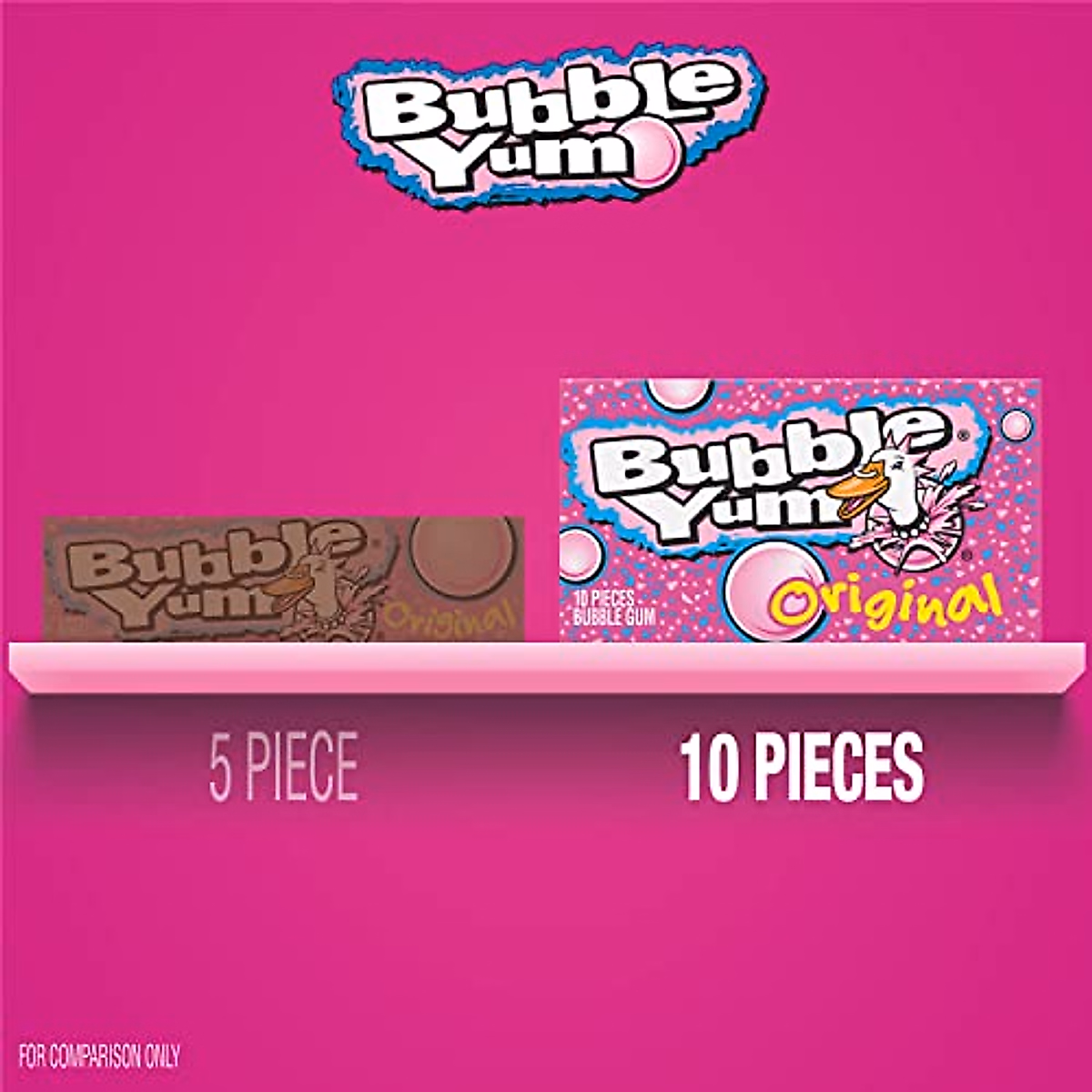 BUBBLE YUM Original Flavor Chewy, Bubble Gum Packs, 2.82 oz (12 Count)